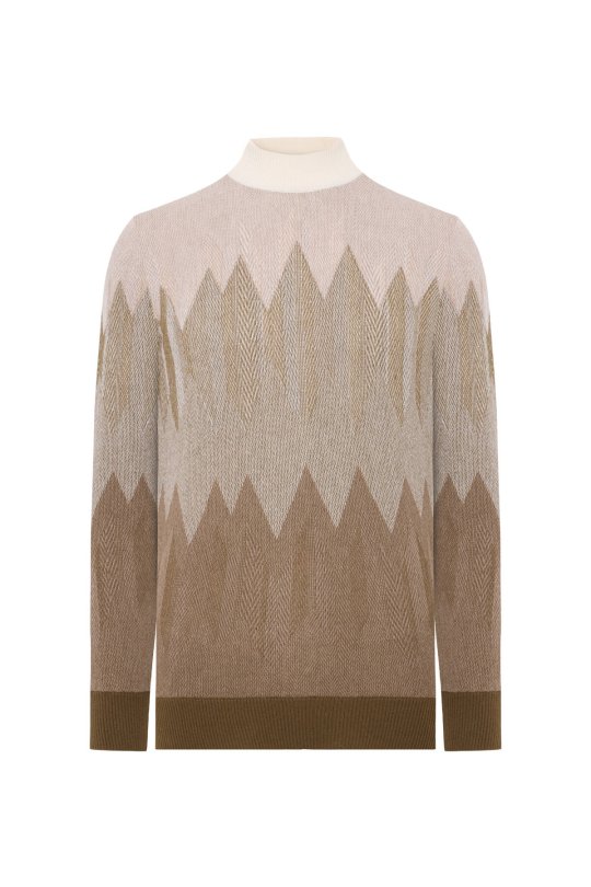 Balıkçı Yaka Desenli Kaşmir Kahverengi Kazak | | Hemington